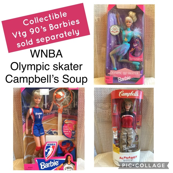Barbie | Toys | Barbies 9s Collectibles Wnba Olympic Skater Campbells ...